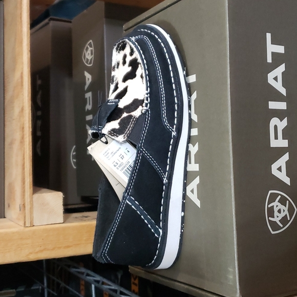 Ariat | Shoes | Ariat Womens Cruiser Black Suedeblack And White Hairon ...